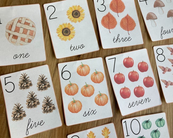 1-10 Number Cards Fall Autumn Themed Preschool Daycare - Etsy
