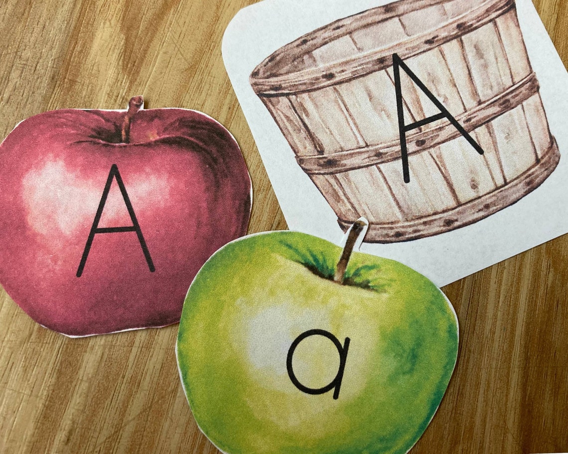 Apple Alphabet Matching Cards Preschool Toddler Kindergarten - Etsy