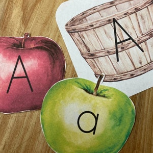 Apple Alphabet Matching Cards - Preschool Toddler Kindergarten Letters ...