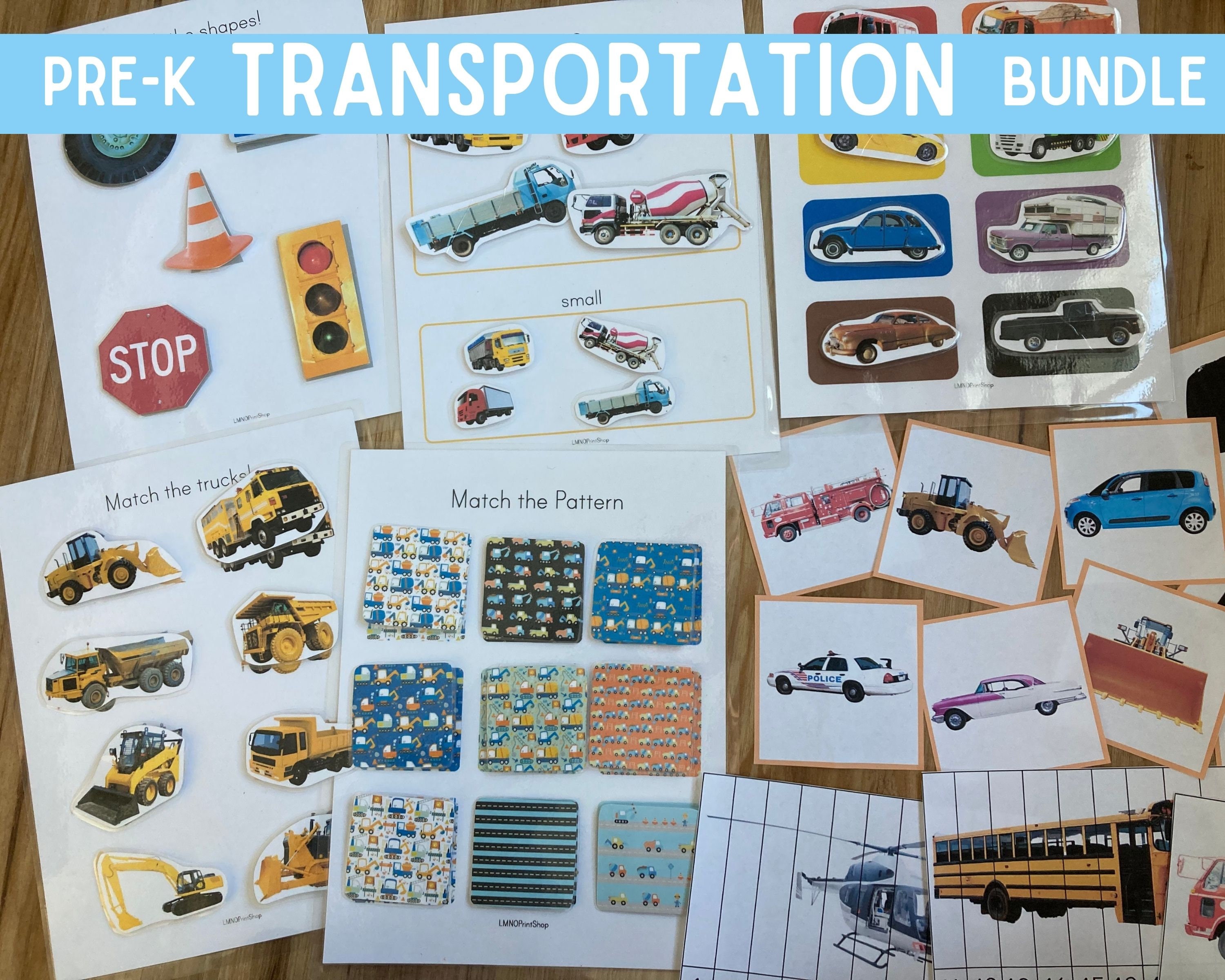 Transportation Printables- Cars Trucks Preschool Print - Toddler Busy ...