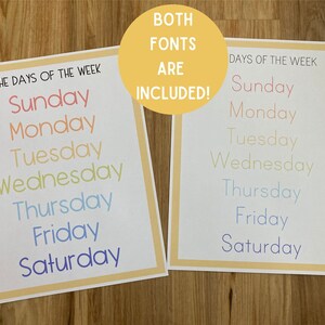 Homeschool Elementary Poster Set - Number Chart Alphabet Letters - Days ...