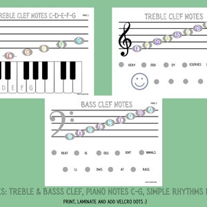 Music Notes & Rhythm Busy Book Binder Learning Activity Pack - Treble ...