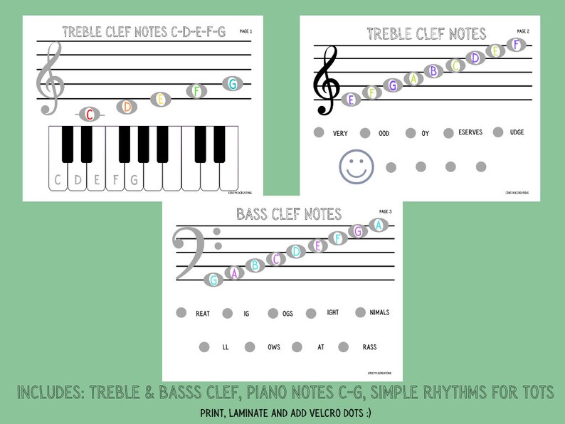 Music Notes & Rhythm Busy Book Binder Learning Activity Pack - Etsy