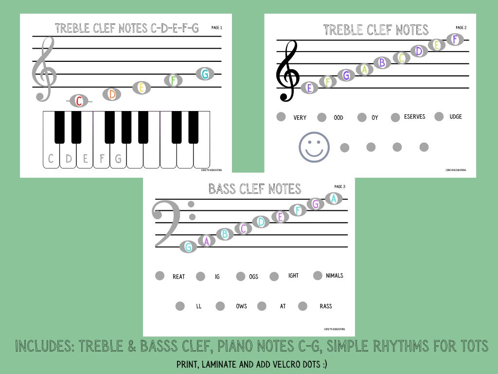 Music Notes & Rhythm Busy Book Binder Learning Activity Pack - Etsy