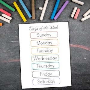 Days of the Week - Calendar Bulletin Board Poster - Busy Book Binder ...