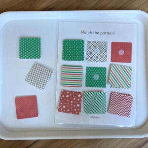 Christmas Busy Book - Red Green Pattern Matching - Preschool Printable ...