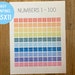Hundreds Chart Printable Posters Numbers 1-100 Counting Chart ...