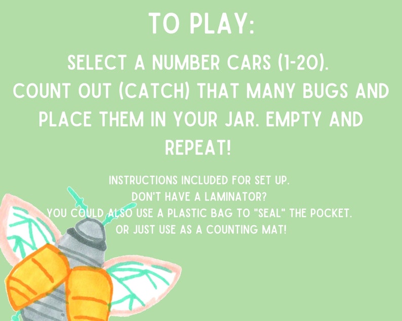 Bugs Number Counting Mat Game - 1-20 Busy Bag Activity - Preschool ...