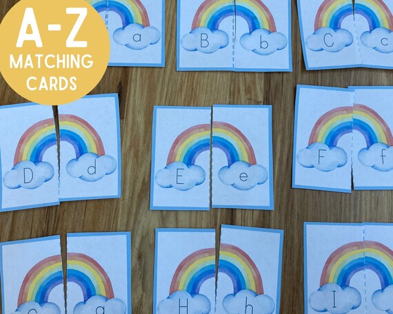 Letter Alphabet Matching Cards Rainbow Pairs St. Saint - Etsy