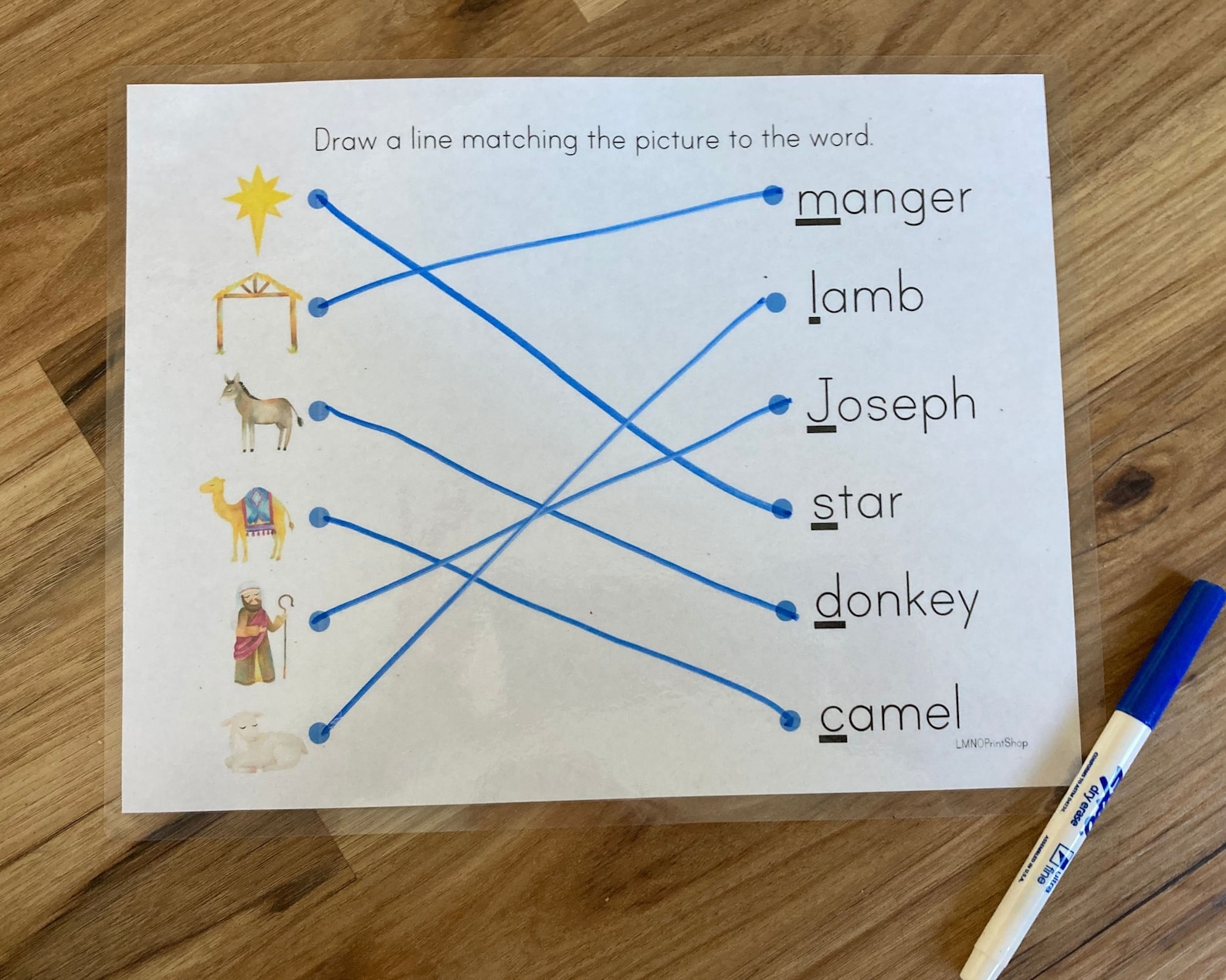 Nativity Line Tracing Christmas Pre-writing Practice Busy Book Activity ...