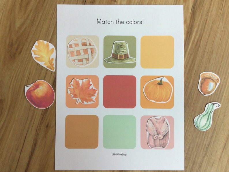 Fall Color Matching Busy Book Printable Montessori - Etsy