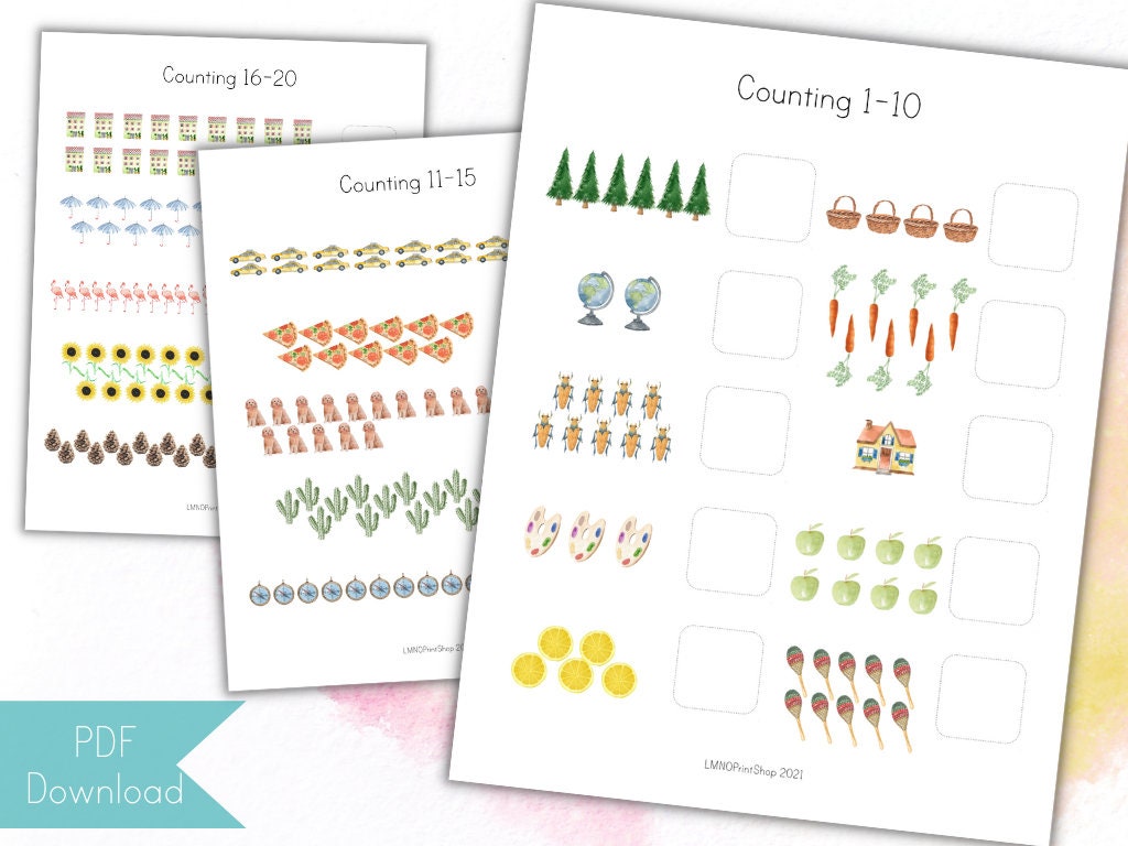 1-20 Counting Preschool Printable Numbers Busy Book Binder Activity ...