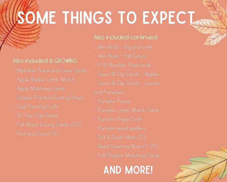 FALL BUNDLE - Autumn Preschool Homeschool - Busy Book Printable ...