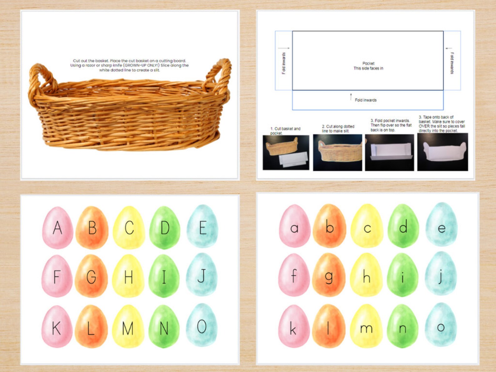 Easter Basket Alphabet Egg Matching Montessori Hands On | Etsy