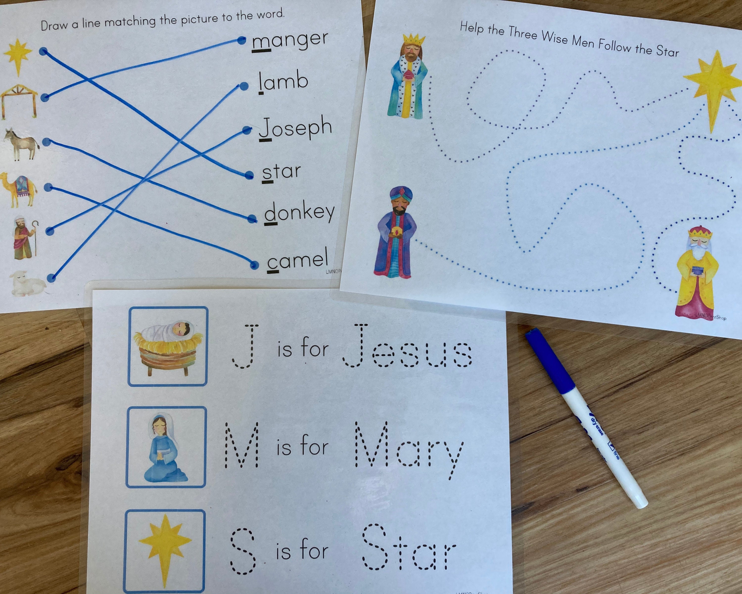 Nativity Line Tracing Christmas Pre-writing Practice Busy Book Activity ...