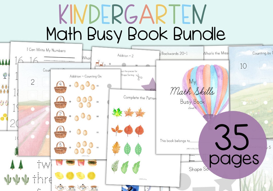 Kindergarten Printable Math Busy Book - Addition Subtraction Patterns ...