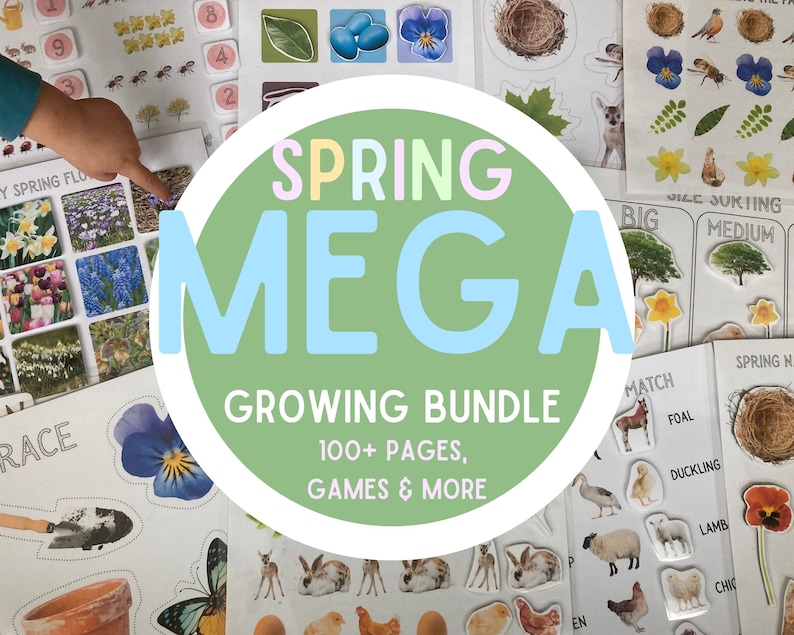 SPRING Preschool MEGA Growing Bundle - Printable Kids Games - Busy Book ...