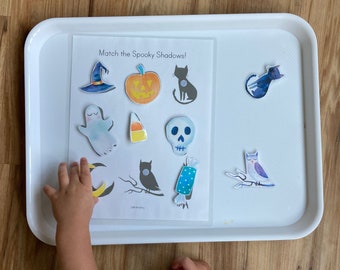 Halloween Shadow Matching Cards, Toddler Montessori Printable - Etsy