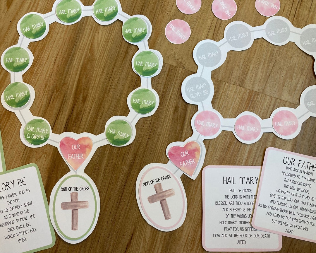 Kids Rosary Printable - Childrens Prayer - Decade Learning Tool ...