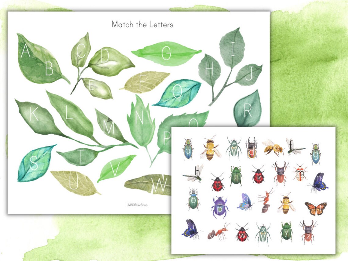 Alphabet Letter Matching Busy Book Binder Page Bug Insect - Etsy