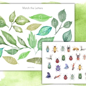 Alphabet Letter Matching Busy Book Binder Page - Bug Insect Butterfly ...
