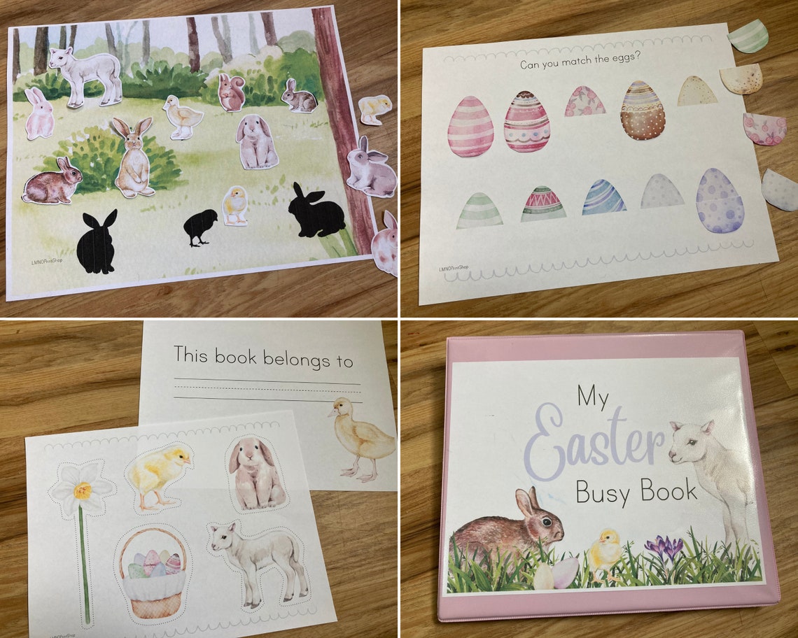 Easter Spring Busy Book Lent Learning Binder Rabbits | Etsy