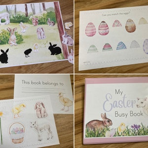 Easter Spring Busy Book - Lent Learning Binder - Rabbits Flowers Eggs ...