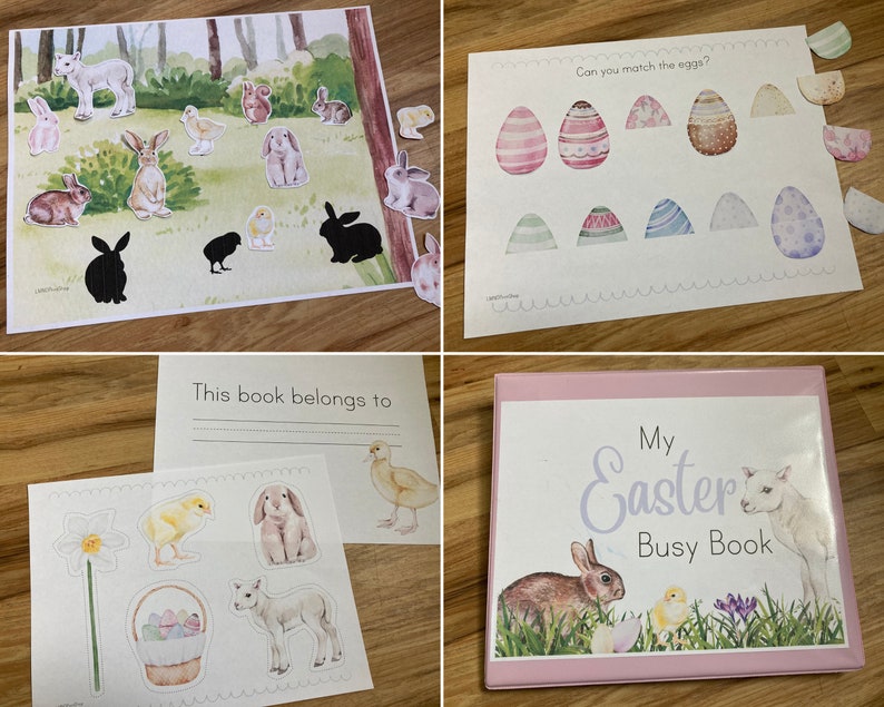 Easter Spring Busy Book - Lent Learning Binder - Rabbits Flowers Eggs ...