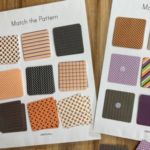 Halloween Pattern Matching - Busy Book Activity - Preschool Learning ...