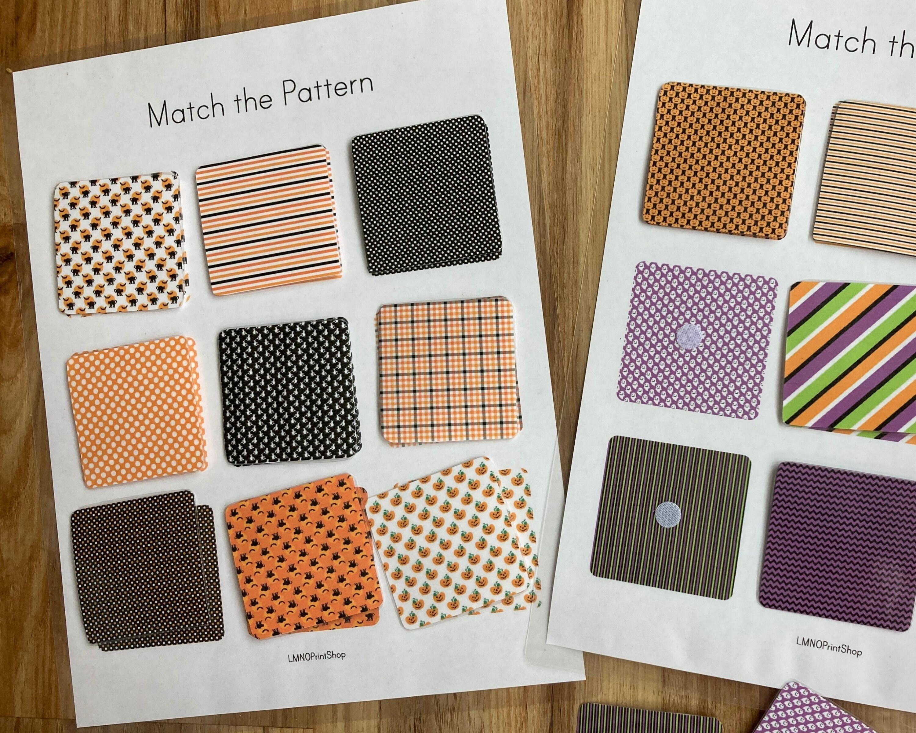 Halloween Pattern Matching Busy Book Activity Preschool Learning Binder ...