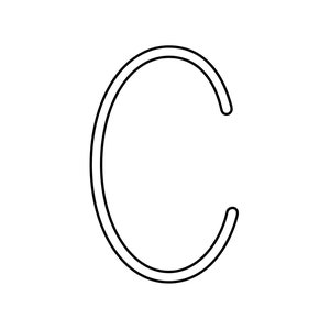 Simple Alphabet Outline Coloring Worksheets - Toddler Preschool ...