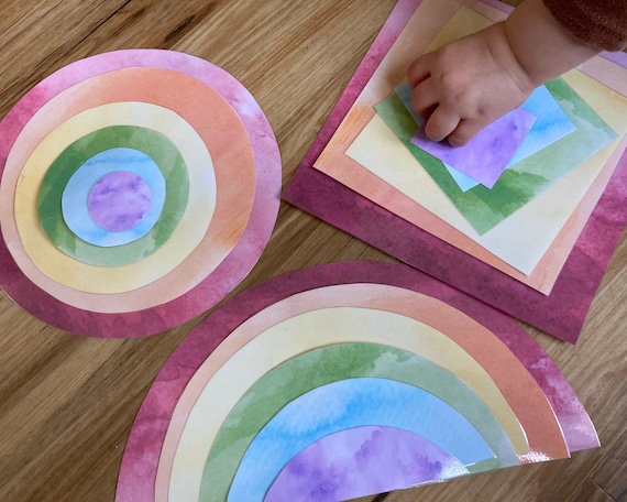 Printable Rainbow Builder Color Stacker Preschool Toddler | Etsy