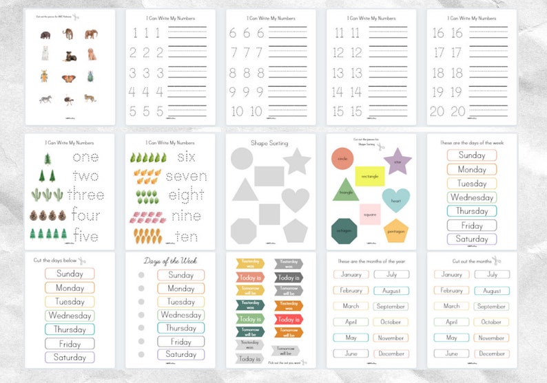 Kindergarten Printable Math Busy Book - Addition Subtraction Patterns ...