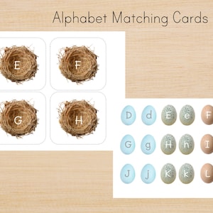 Alphabet Matching Busy Bag Activity Cards - Birds Eggs Nest - Toddler ...