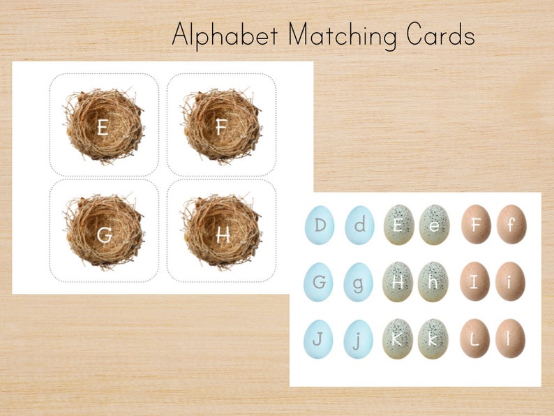 Alphabet Matching Busy Bag Activity Cards Birds Eggs Nest | Etsy