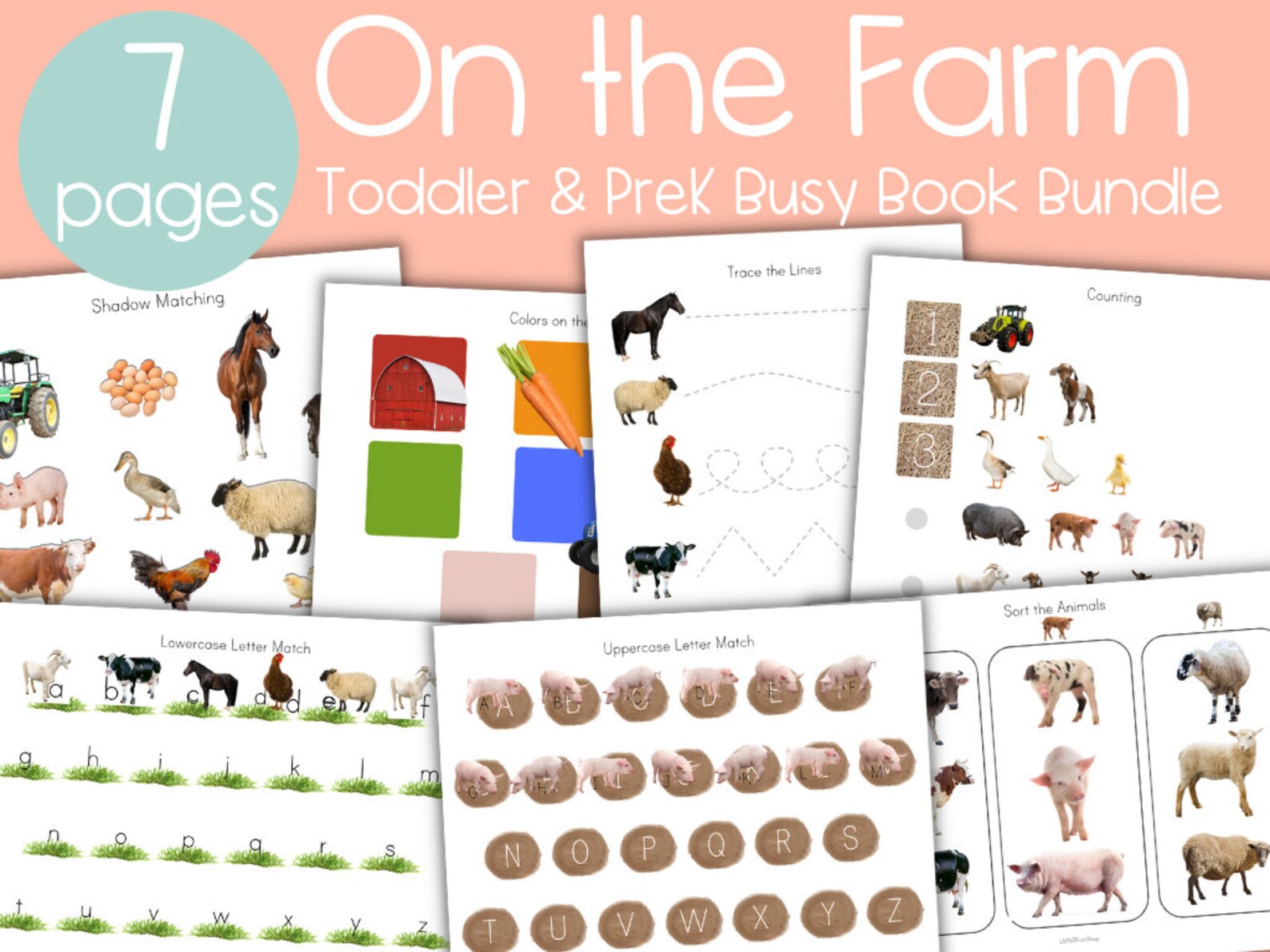 Farm Busy Book Preschool Printable Montessori Homeschool | Etsy