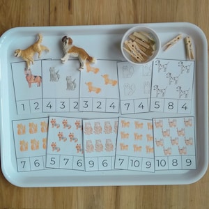 Cats & Dogs Number Clip Counting Cards - 1-10 Preschool Printable ...