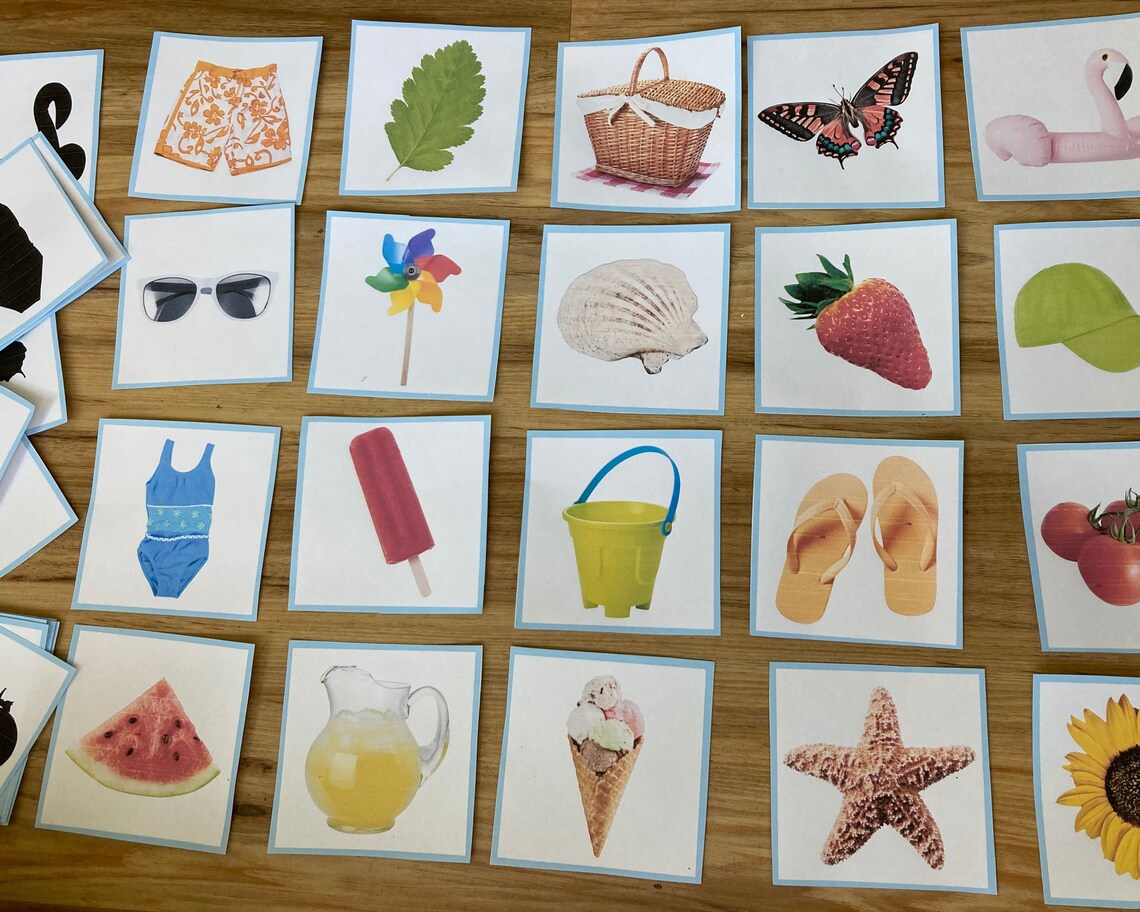 Summer Shadow Matching Cards - Montessori Printable - Preschool Toddler ...
