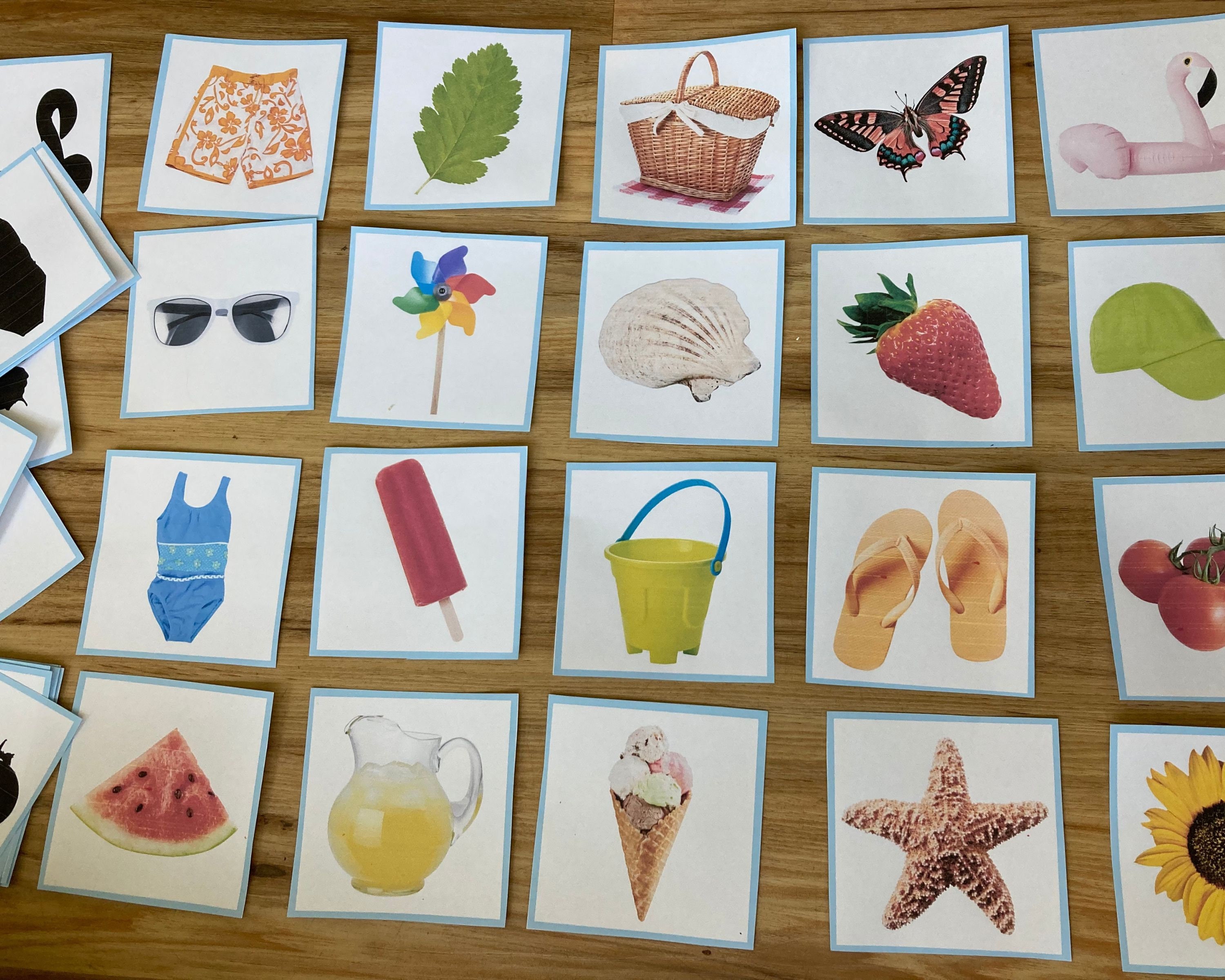 Summer Shadow Matching Cards - Montessori Printable - Preschool Toddler ...