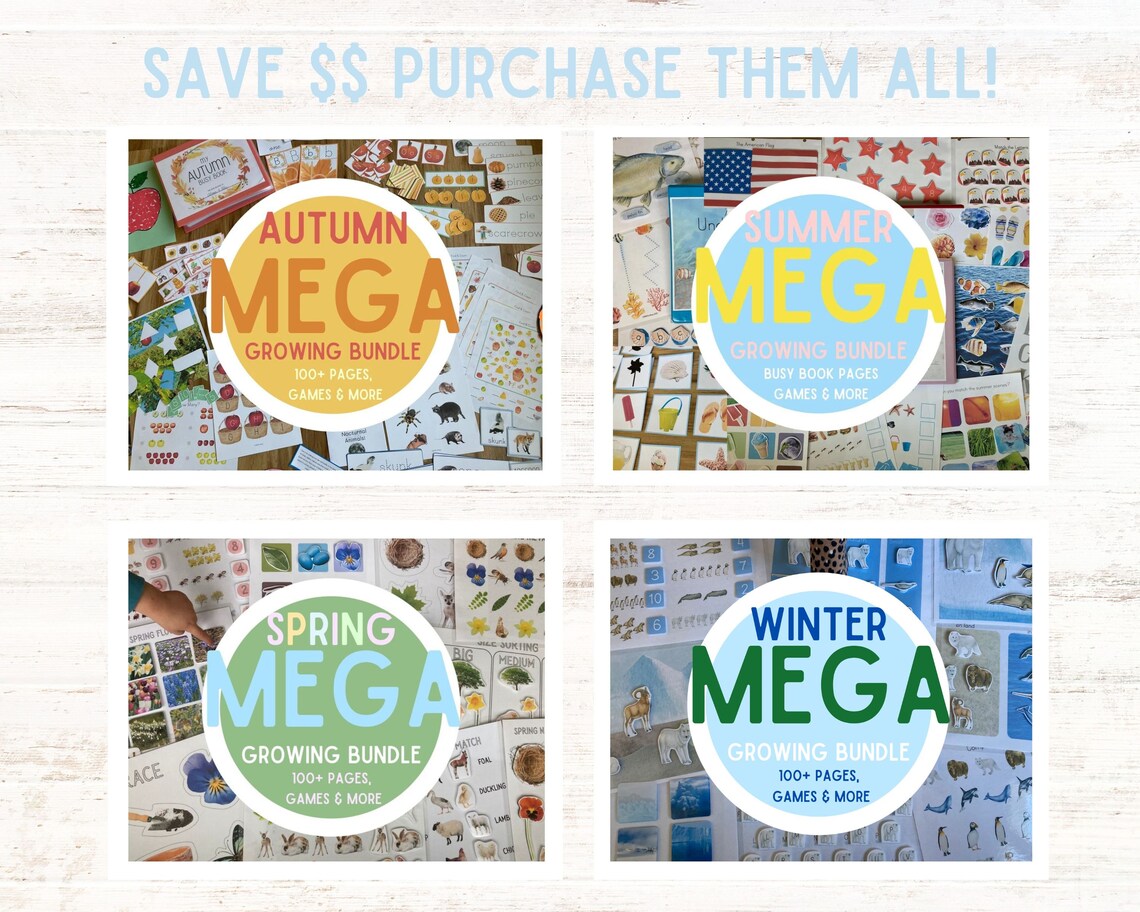 SPRING Preschool MEGA Growing Bundle Printable Kids Games - Etsy
