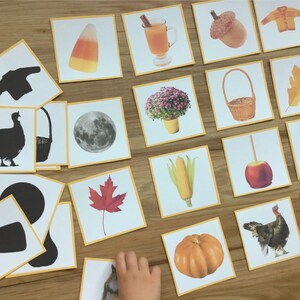 Fall Autumn Shadow Matching Cards - Montessori Printable Activity ...