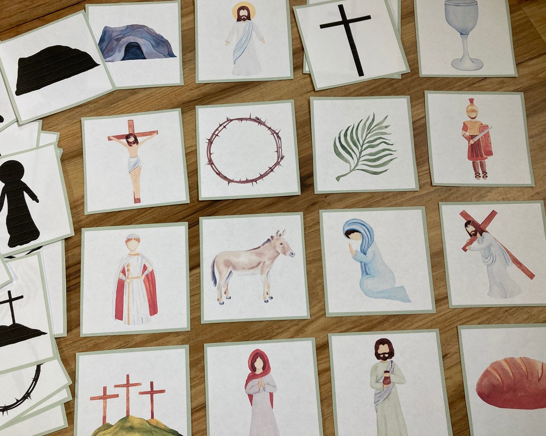 Easter Story Shadow Matching Cards - Montessori Activity - Printable ...