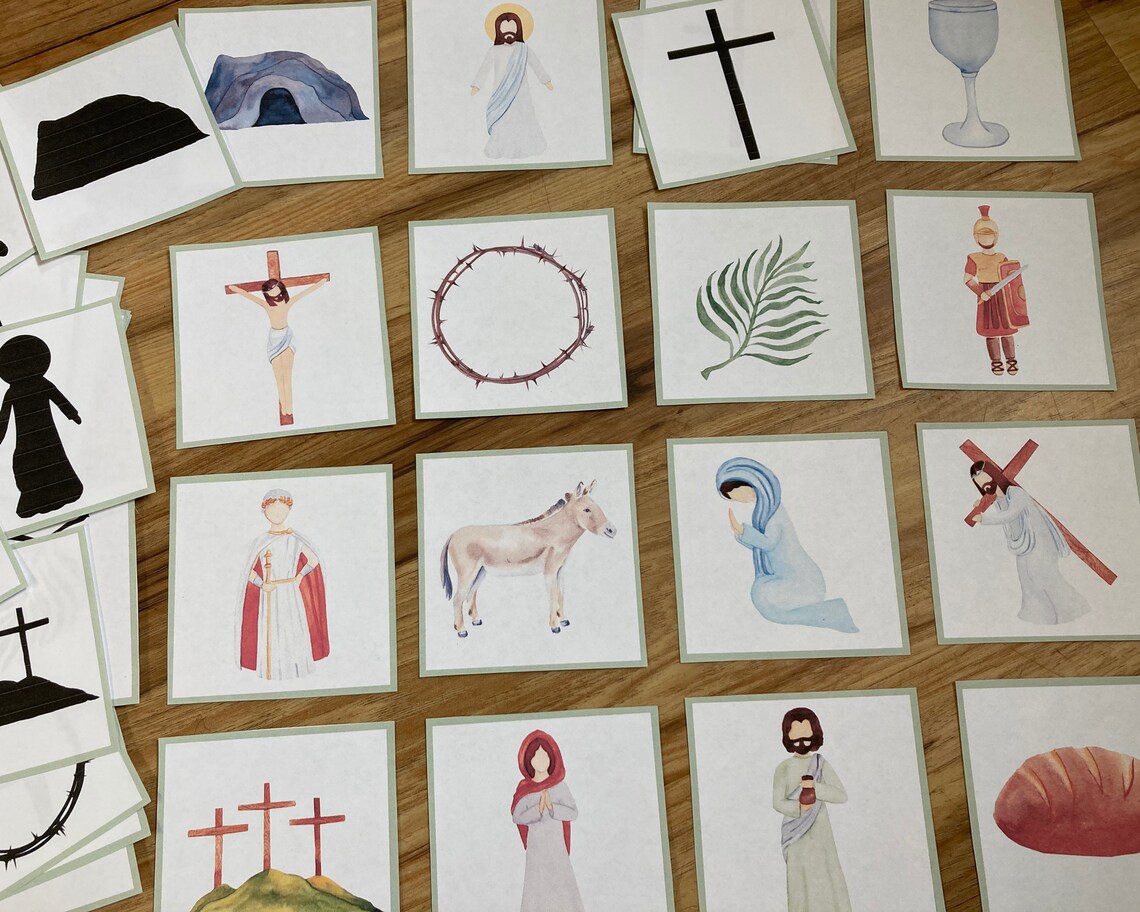 Easter Story Shadow Matching Cards Montessori Activity - Etsy