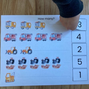 Cars & Trucks Busy Book COUNTING How Many? NUMBERS 1-5 Toddler ...