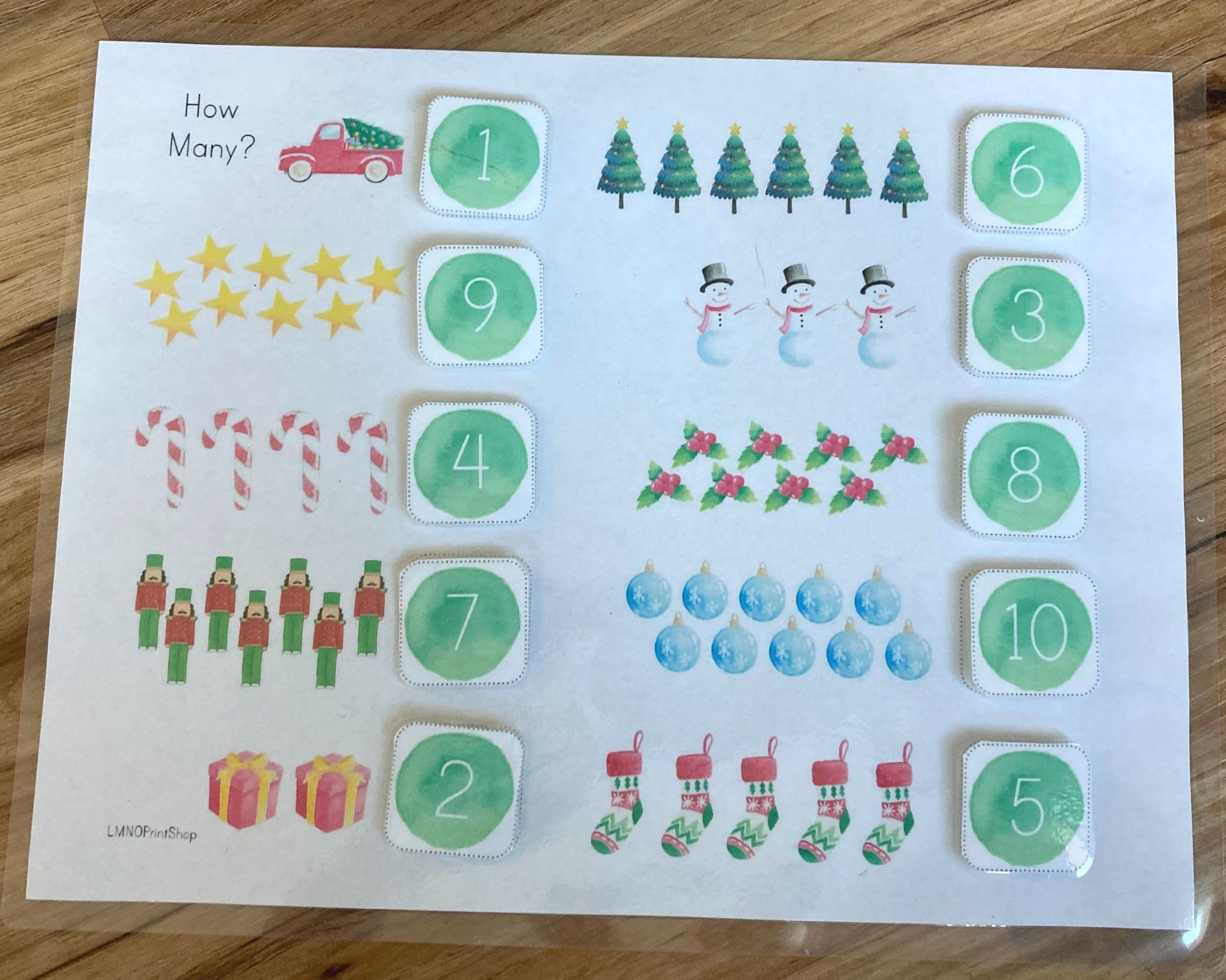 Christmas Busy Book - Preschool Learning Binder - Winter Snowman ...