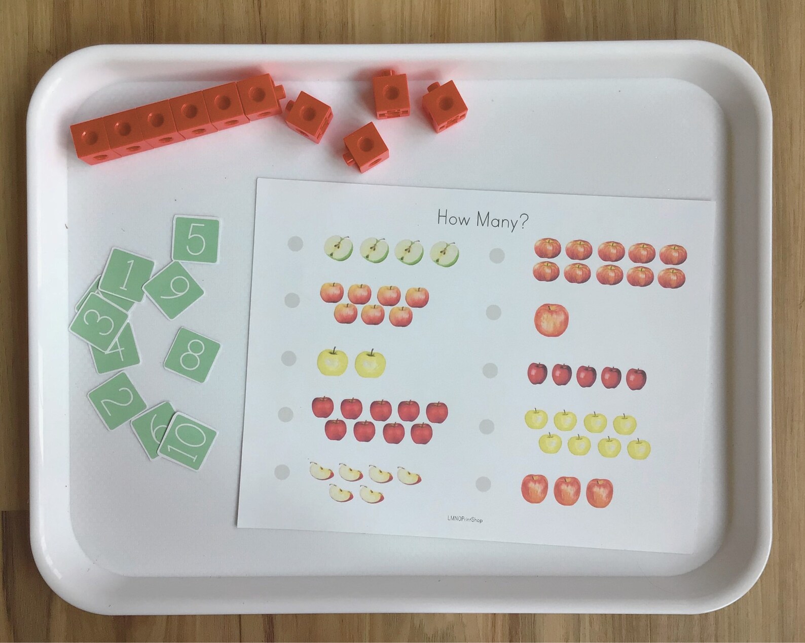 Apple Counting 1-10 Numbers Printable Preschool Montessori - Etsy