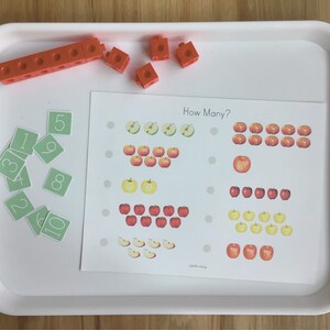 Apple Counting 1-10 Numbers Printable - Preschool Montessori Busy Book ...