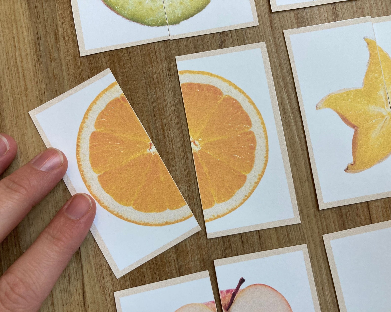 Fruit Slices Symmetry Cards Matching Preschool Activity | Etsy