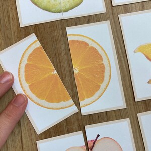 Fruit Slices Symmetry Cards - Matching Preschool Activity - Montessori ...