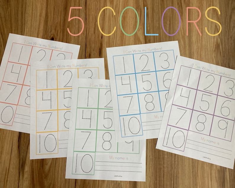 Number Tracing Preschool Printable Counting 1-10 Toddler | Etsy